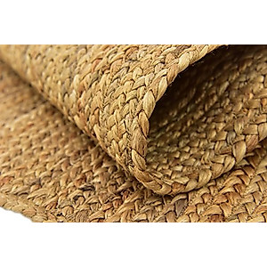 Unique Loom Braided Jute Collection Classic Quality Made Natural Hand Woven Area Rug (2' 0 x 3' 0 Rectangular, Natural)