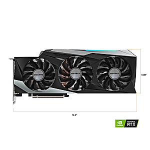 GIGABYTE GeForce RTX 3080 Gaming OC 10G (REV2.0) Graphics Card, 3X WINDFORCE Fans, LHR, 10GB 320-bit GDDR6X, GV-N3080GAMING OC-10GD REV2.0 Video Card (Renewed)