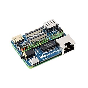 Nano Base Board (B) for Raspberry Pi Compute Module 4, Same Size as CM4, with Standard CM4 Socket, Raspberry Pi 40PIN GPIO, Gigabit Ethernet, USB2.0, DSI, CSI, HDMI, 3.5mm Audio Jack etc.