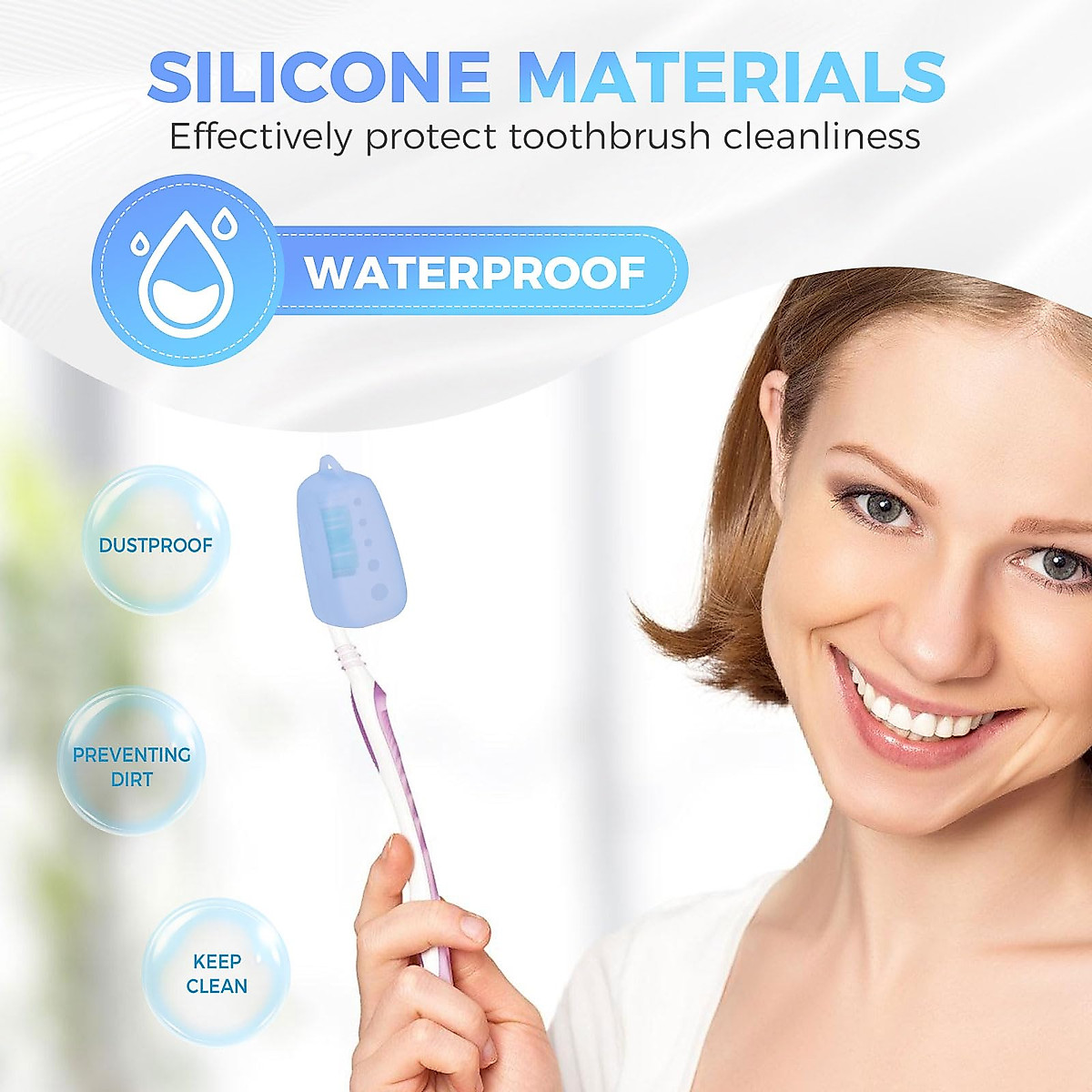 Lapfoon 5 Packs Toothbrush Covers, Silicone Toothbrush Covers Caps for for Electric Toothbrush Replacement Head & Manual Toothbrush, Toothbrush Travel Essentials