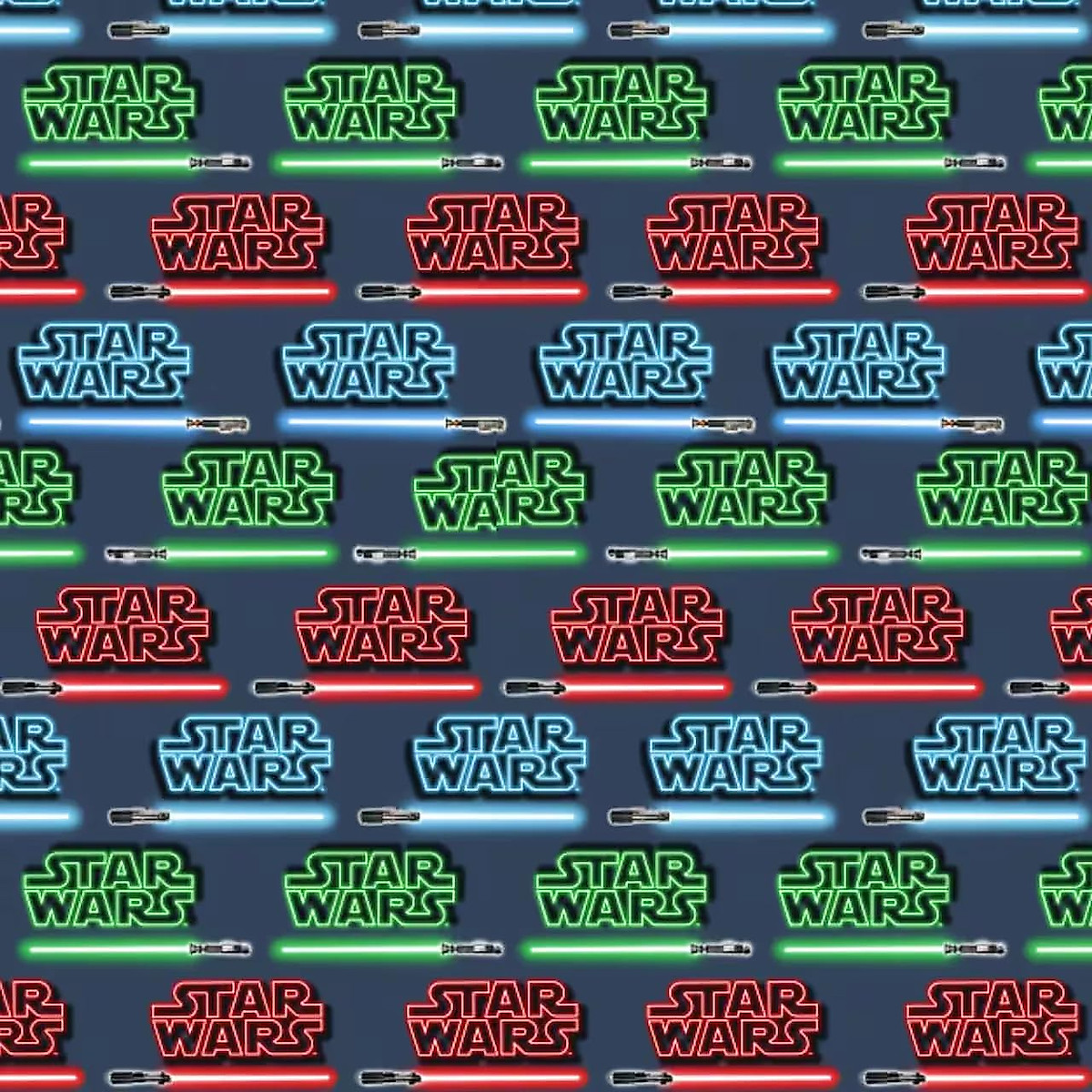 CAMELOT FABRICS S.Wars Logo & Lightsabers Cotton Fabric 1 Yard, 44 Inches