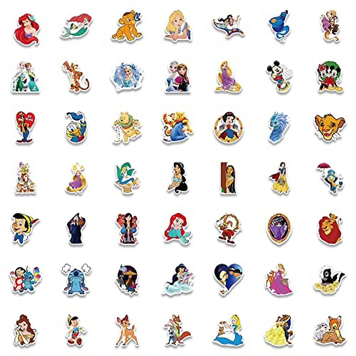 100PCS Kids Stickers Pack Princess Stickers Cute Cartoon Characters Stickers for Kids Teens Waterproof Vinyl Princess Stickers for Water Bottle Gift Stickers Kids Stickers Toy Stickers DIY Stickers
