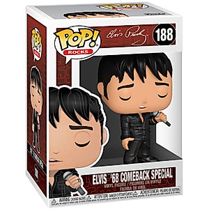 POP Elvis - '68 Comeback Special Funko Pop! Vinyl Figure (Bundled with Compatible Pop Box Protector Case), Multicolored, 3.75 inches