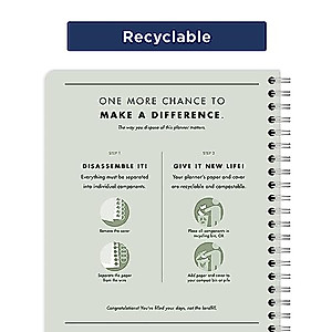 2023-2024 Cambridge® GreenPath Academic Weekly/Monthly Planner, 5-1/2" x 8-1/2", Floral, July 2023 to June 2024, GP40-200A