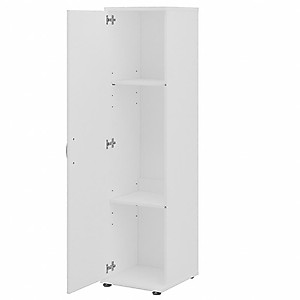 Bush Business Furniture Universal 6 Piece Modular Storage Set with Floor and Wall Cabinets, White
