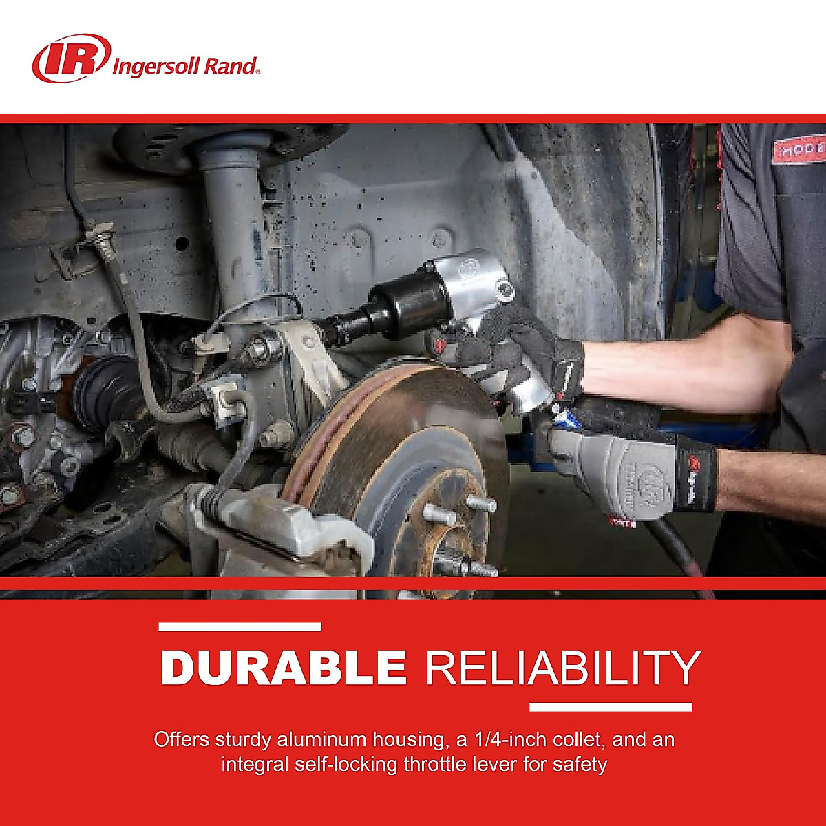 Ingersoll Rand 301B Air Angle Die Grinder, 21,000 RPM, 0.25 HP, 1/4" Collet, Front Exhaust