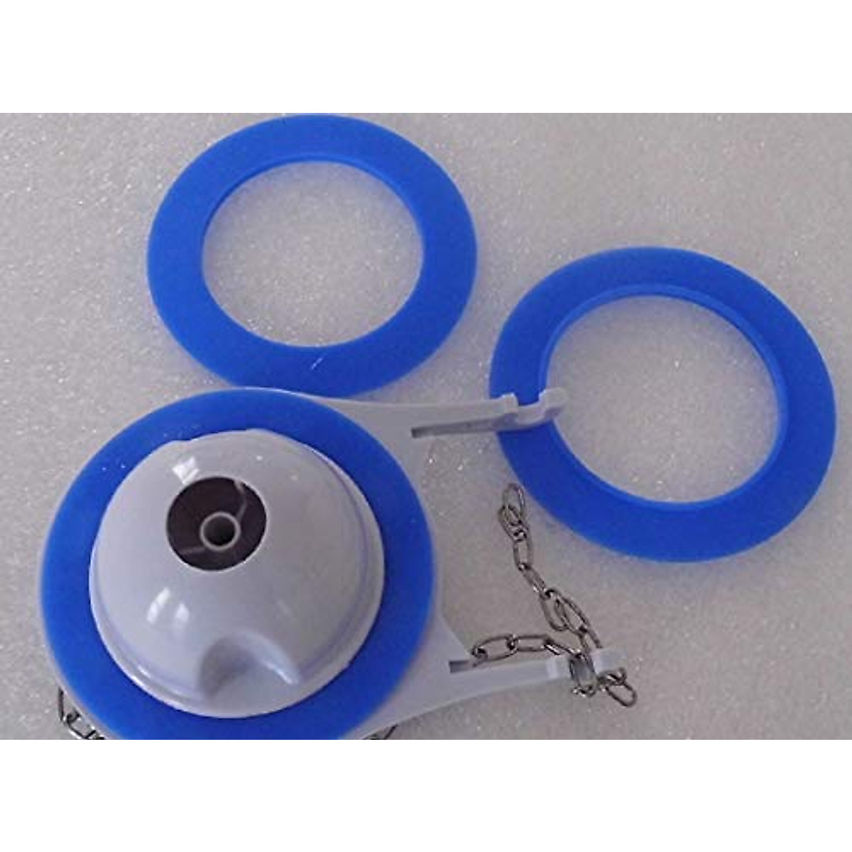 Toilet Flapper Valve fits Jacuzzi and Kohler 3.5 inch Toilets, Has 9 in. Chain and Two Extra Silicone Replaceable Seals White