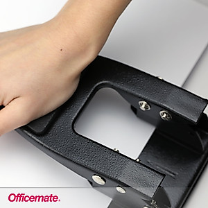 Officemate Heavy Duty 2-Hole Punch, Padded Handle, Black, 50-Sheet Capacity (90082), Model Number: OIC90082