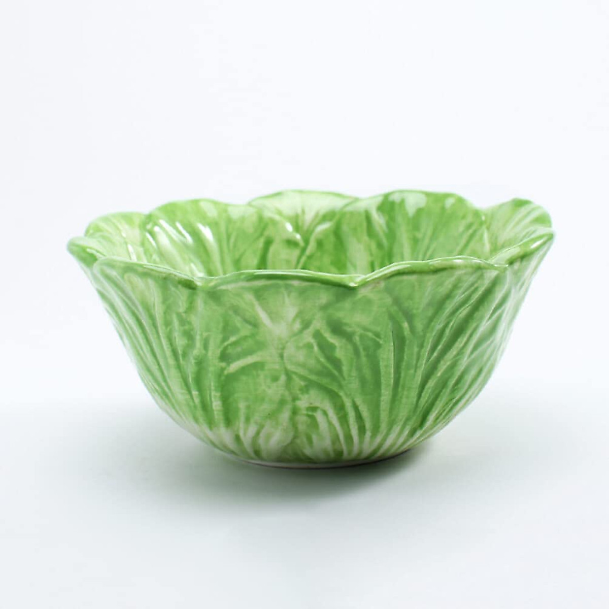 Green Bowl Ceramic Ramen Bowl Mixing Bowl Cute Chinese Cabbage Design Noodles Bowl Serving Bowl for Soup Noodles Salad Mixing Ice Cream Cereal Snacks Bowls Green Tableware