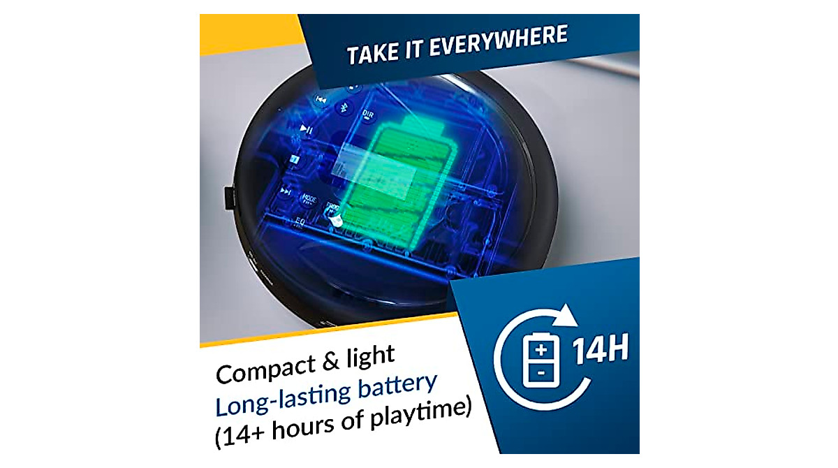 KLIM Discover Portable CD Player with Bluetooth & FM