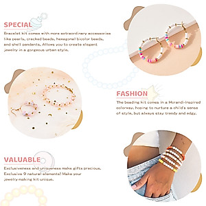 Tefiohen Clay Beads 6000 PCS Bracelet Making Kit 2 Boxes,24 Colors Spacer Heishi Beads Flat Round Polymer Beads for Jewelry Making with Pendant Charms Kits and Elastic Strings