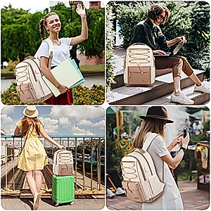 MOMUVO Classic Backpack for Women, Lightweight High School Bookbag for Teens Girls, Waterproof 15.6 Inch Laptop Bag with USB Charging Port for College Work Travel Trip