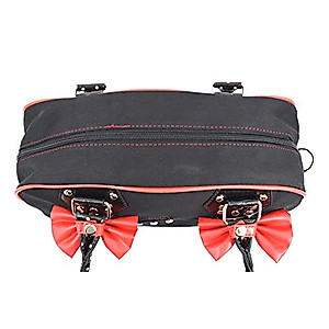 Lost Queen Cherry Bomb Skull Cherries Polka Dot Bow Handbag Rockabilly Black Red