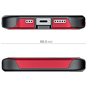 Ghostek ATOMIC slim iPhone 13 mini Phone Case with Real Carbon Fiber and MagSafe Ring Magnet Built-In Red Aluminum Bumper Armor Covers Designed for 2021 Apple iPhone13 mini (5.4") (Carbon Fiber - Red)