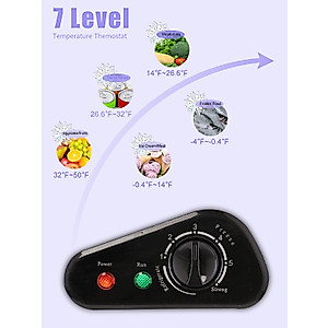 Krib Bling 7.0 Cu.Ft Chest Freezer Two Removable Basket, Deep Compact Freezer with 7 Gears Temperature Control(-4°F to 6.8°F), for House, Kitchen, Garage, Basement, Shop, Black