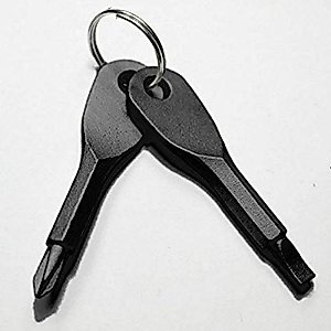 RDD Philips and Flat Head Screwdriver Portable Keychain Set Gift (Black)