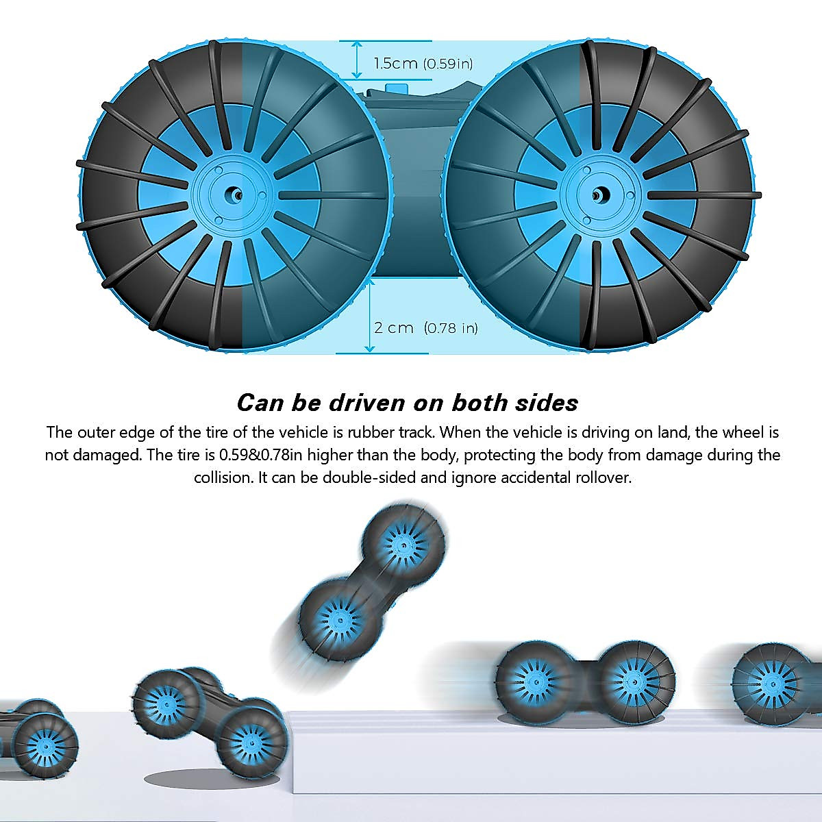 Toys for 6-12 Year Old Boys Amphibious Remote Control Car Boat for Kids 2.4Ghz RC Car Waterproof RC Monster Truck Stunt Car 1: 16 Remote Control Vehicle with Rotate 360 All Terrain Boys Girls Gifts