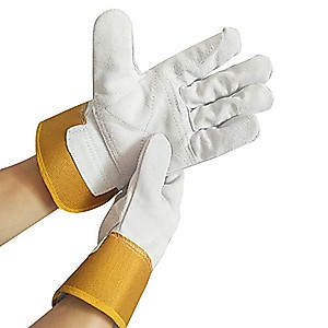 WINGOFFLY Thornproof Cowhide Leather Gardening Gloves Rose Pruning Planting Working Gloves