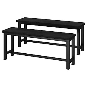 DKLGG Dining Benches, 39 Inch Kitchen Bench, Pair of 2 for Living Room, Bedroom, Industrial Entryway Bench Dining Room Benches with Metal Legs, Durable and Stable