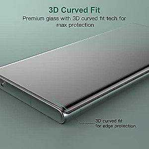 Gatatol [3 Pack] for Galaxy S23 Ultra Screen Protector [Fully Support Fingerprint & S Pen] 3X 3D Curved Tempered Glass for Samsung S23 Ultra 5G