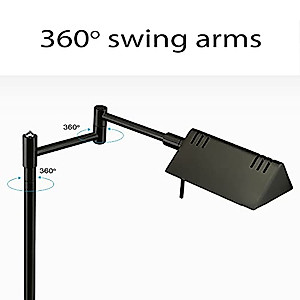 O'Bright LED Pharmacy Table Lamp, Full Range Dimming, 12W LED, 360 Degree Swing Arms, Desk, Reading, Craft, Work Lamp, ETL Tested, Black