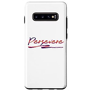 Galaxy S10+ "Persevere" inspirational Ombre graphic design Case