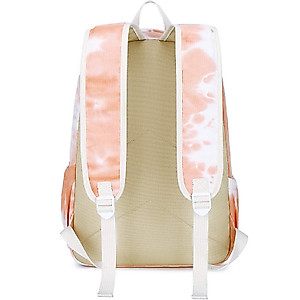 Canvas School Bag Backpack Girls or boy, Ranibow Style Unisex Fashionable Canvas Zip Backpack School College Laptop Bag for Teens Girls Students Casual Lightweight Travel Daypack Outdoor(Orange)