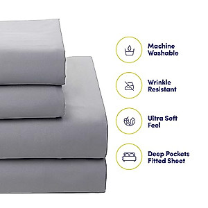 Sweet Home Collection 5 Piece Comforter Set Bag Solid Color All Season Soft Down Alternative Blanket & Luxurious Microfiber Bed Sheets, Tulsa, Twin