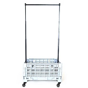 Closet Crate w/Wheels- Collapsible Garment Rack System for Closets, RV's, Dorms and Travel Bags. Popular to Transform suitcases into Dance Bag with Rack!