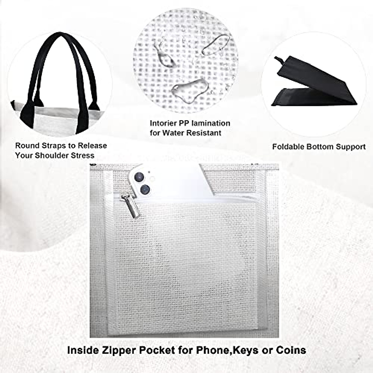 BeeGreen Wifey Jute Beach Bag w Inner Zipper Pocket White Burlap Tote Bag Laminated Interior Large Wedding Gifts Embroidery Monogram Bridesmaid Gift for Engagement Honeymoon Bridal Shower Gift