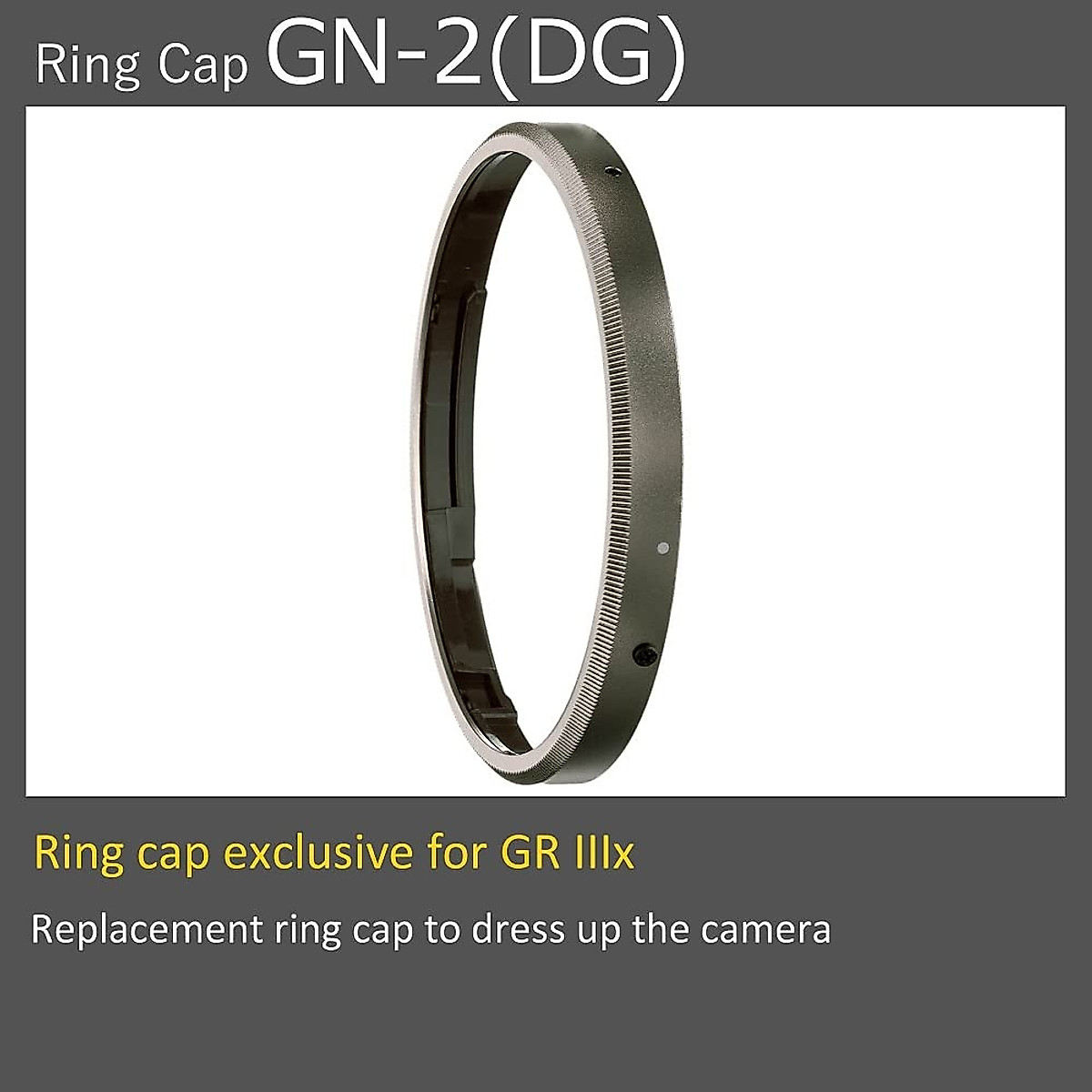 RICOH Ring Cap GN-2 (DG) Dark Gray [Compatible Models: GR IIIx] [Dark Gray Color with Metallic Finish] [Replacement Ring Cap to Dress up The Camera] 30492