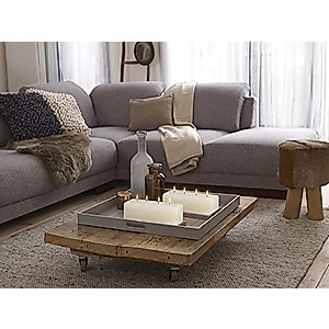 BOLSIUS Ivory Four Wick Pillar Candle Rustic - 2 Pack Big Rectangle 4 Wick Candle Set - 10 x 3.5 x 3.5 Inches - Premium European Quality - 50 Hours Burn Time - Unscented Smokeless & Relightable Flame