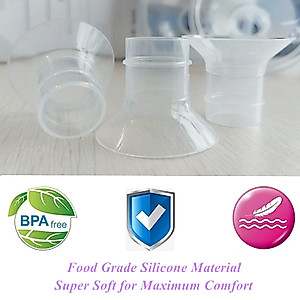 Mayyatt Pump Parts Flange Inserts 15mm 2pcs Soft Silicone Trumpet Accessories Well Fit 24mm Wearable Hand Free Breast Pump s9 s12 pro Pump Flange