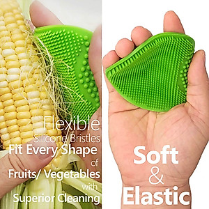 Vegetable Brush - Vegetable Brush Scrubber for Food - Vegetable Cleaner Potato Scrubber Brush Veggie Brush Vegetable Scrubber Potato Brush Scrubber Vegetable Scrub Brush Veggie Scrubber (Green)
