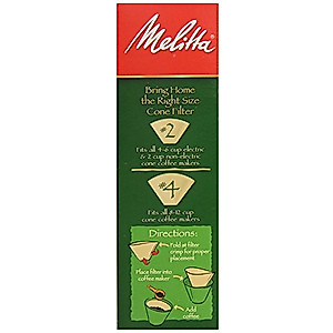Melitta #2 Cone Coffee Filters, Bamboo, 80 Count (Pack of 6) 480 Total Filters Count - Packaging May Vary