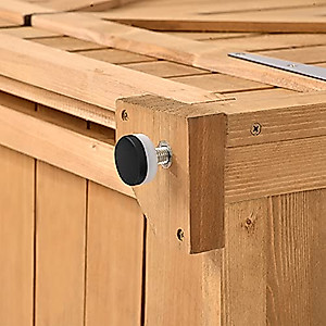 Merax 5.8ft x 3ft Outdoor Wood Lean-to Storage Shed Tool Organizer with Waterproof Asphalt Roof, Lockable Doors, 3-Tier Shelves for Backyard, Natural