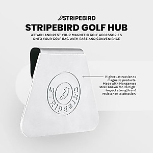 Stripebird - Golf Steel Hub for Magnetic Accessories (White) - Golf Bag Attachment for Magnetic Products - Easily Access Magnetic Golf Accessories from Your Golf Bag