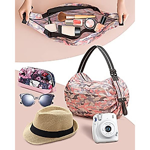 WEIBYEDAN Reusable Grocery Bags,Foldable Portable Shopping Bags,Large Capacity Picnic camping bag Tote Bag