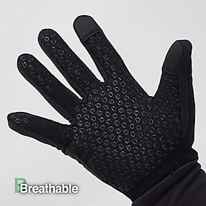 DEX FIT Warm Fleece Winter Outdoor Gloves LG201 Thermal, Ideal for Running, Hiking, Cycling Outdoor in Cold Weather, Touchscreen Compatible, Firm Silicone Grip, Washable; Black S (7) 1 Pair