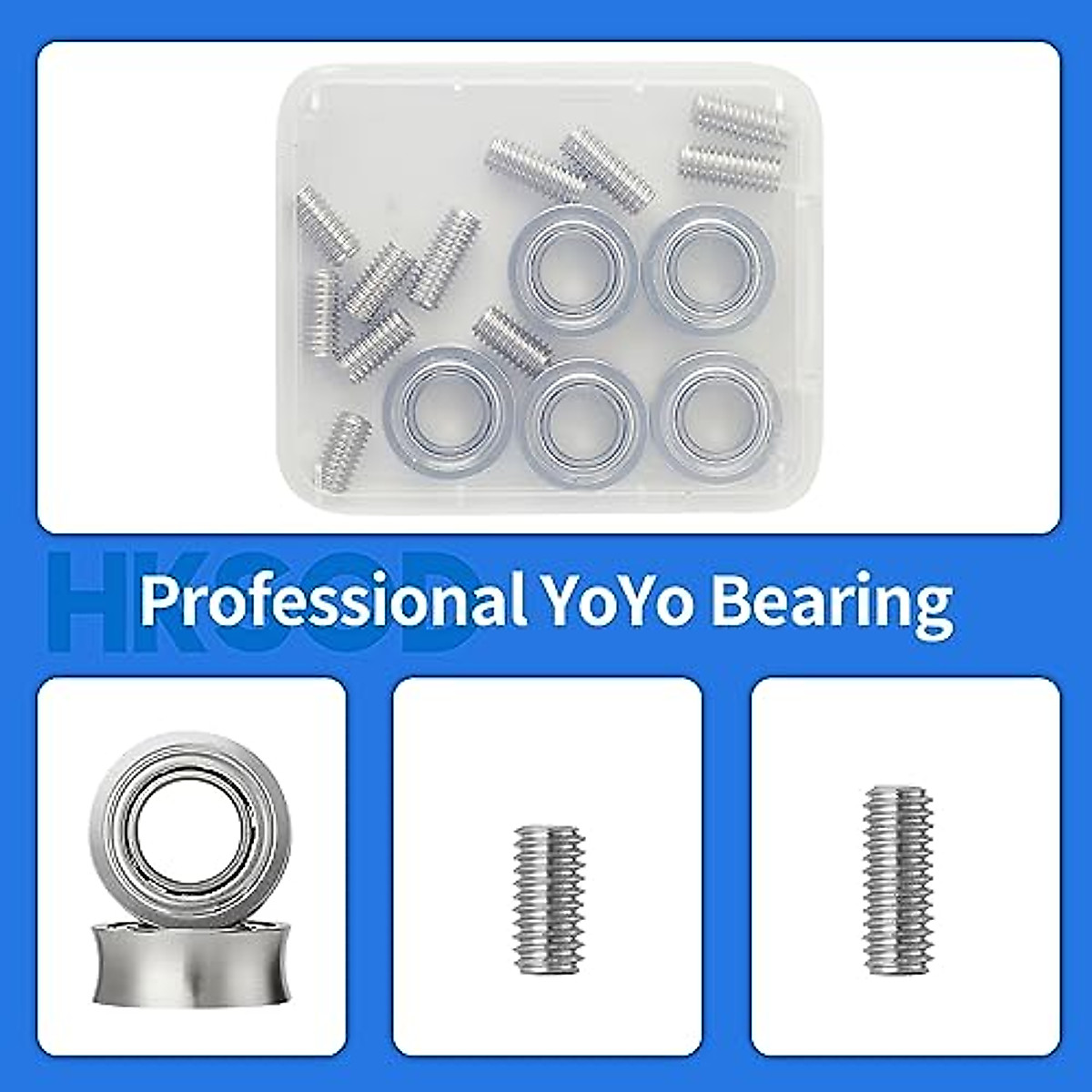 Unresponsive YoYo Bearing, Yo-Yo 6 Pcs Unresponse Yoyo Bearing with Dust Cover,12 Stainless Steel Axle Screws Yoyo Ball R188kk Bearing Yoyo Yo Yos for Kids Bearing