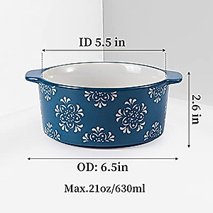 Original Heart Soup Bowls with Handles Soup Crocks Ceramic Soup Mug, 4pcs Onion Soup Crocks Oven Safe, Nonstick Soup Mugs for kitchen, 21 Ounces, Soup Bowls Set