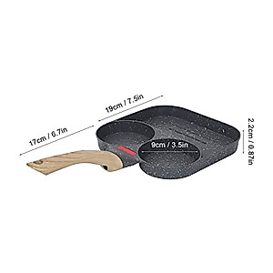 Nonstick Ceramic Frying Pan, Egg Frying Pan Heat Sensitive Silicone Aluminium Pancake Frying Pan with Comfortable Handle for Gas Stove and Induction Cookware (3 Holes)