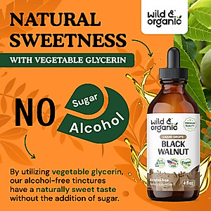 Black Walnut Tincture - Detox Cleanse w/Black Walnuts Organic - Black Walnut Hull Tincture for Digestive Health - Gut Cleanse Detox w/Black Walnut Hull Organic - Black Walnut Supplement - 4 oz