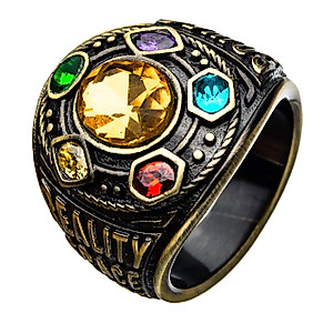Sales One International Infinity Gauntlet Class of Infinite Power Ring (Gold Tone, 13)
