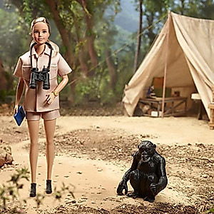 Barbie Dr. Jane Goodall Inspiring Women Doll, Made from Recycled Materials, Gift for Collectors and Kids Ages 6 Years Old & Up