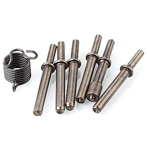 Heavy Duty 7 Pcs Air Hammer Rivet Bits, Abuff Pneumatic Air Rivet Hammer Set for Shank 0.401 Chisel/Air Hammer Rivet Sets Kit with Spring