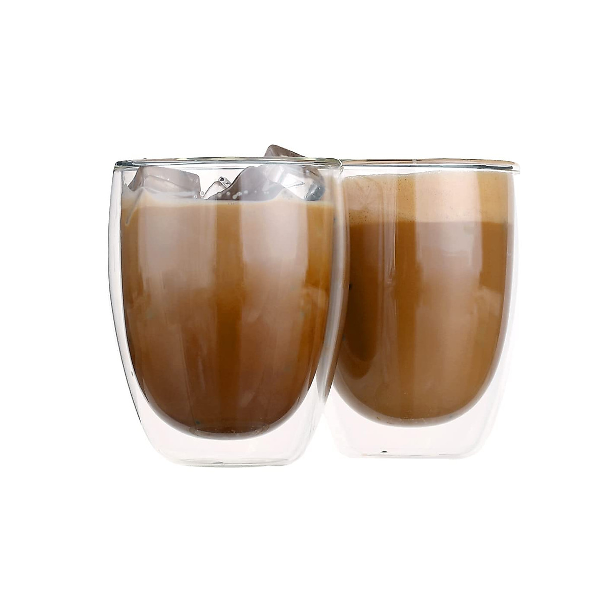 LEMONSODA Double Wall Large Glass Coffee Mugs Cups (12oz 350ml) Insulated Thermal Mugs Glasses For Tea, Coffee, Latte, Cappucino, Cafe, Milk | Hot and Cold beverages | Set of 4