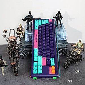 Shurikey 65% Wireless Mechanical Keyboard, Wired Gaming Keyboard, White LED Backlit (Varmilo EC V2 Moxa Switch) for Windows Mac OS Android - Hanzo 003