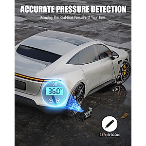 Avid Power 12V DC Portable Air Compressor, 30L/M Fast Inflation, Auto Tire Inflator with Pressure Gauge, Air Pump for Car Tires & Many inflatables