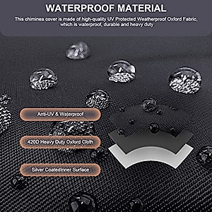 Bicherub Chiminea Cover Waterproof Outdoor Chimney Cover Patio Fire Pit Heater Cover for Garden Backyard 48 x 8 x 24 inch Black